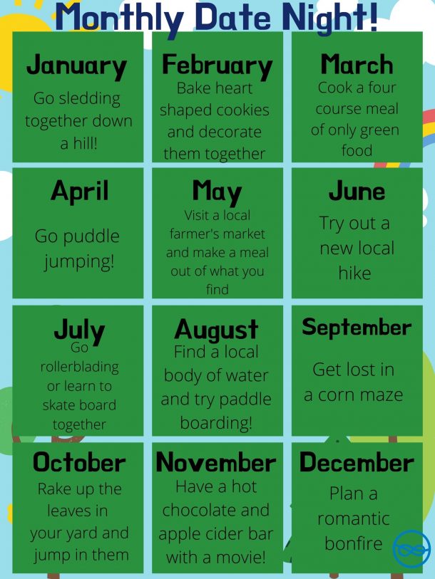 Monthly Date Night Ideas - Get Your Marriage On!